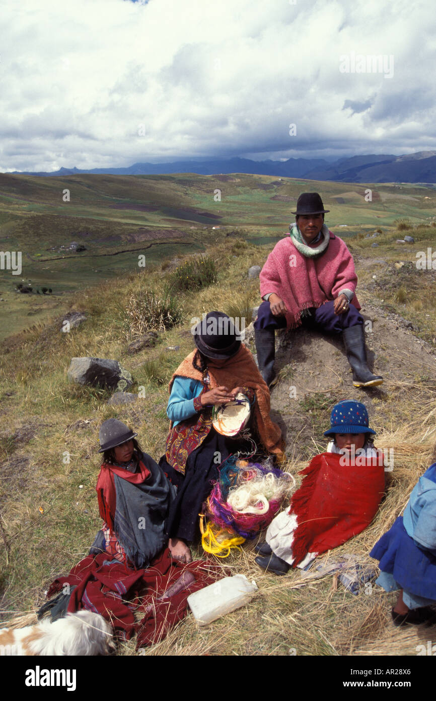 native South American family in the Andes Mountains Ecuador South ...