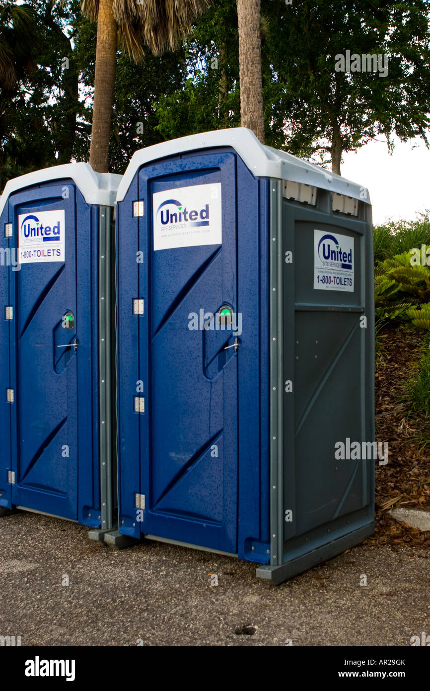 Two portable toilets Stock Photo - Alamy