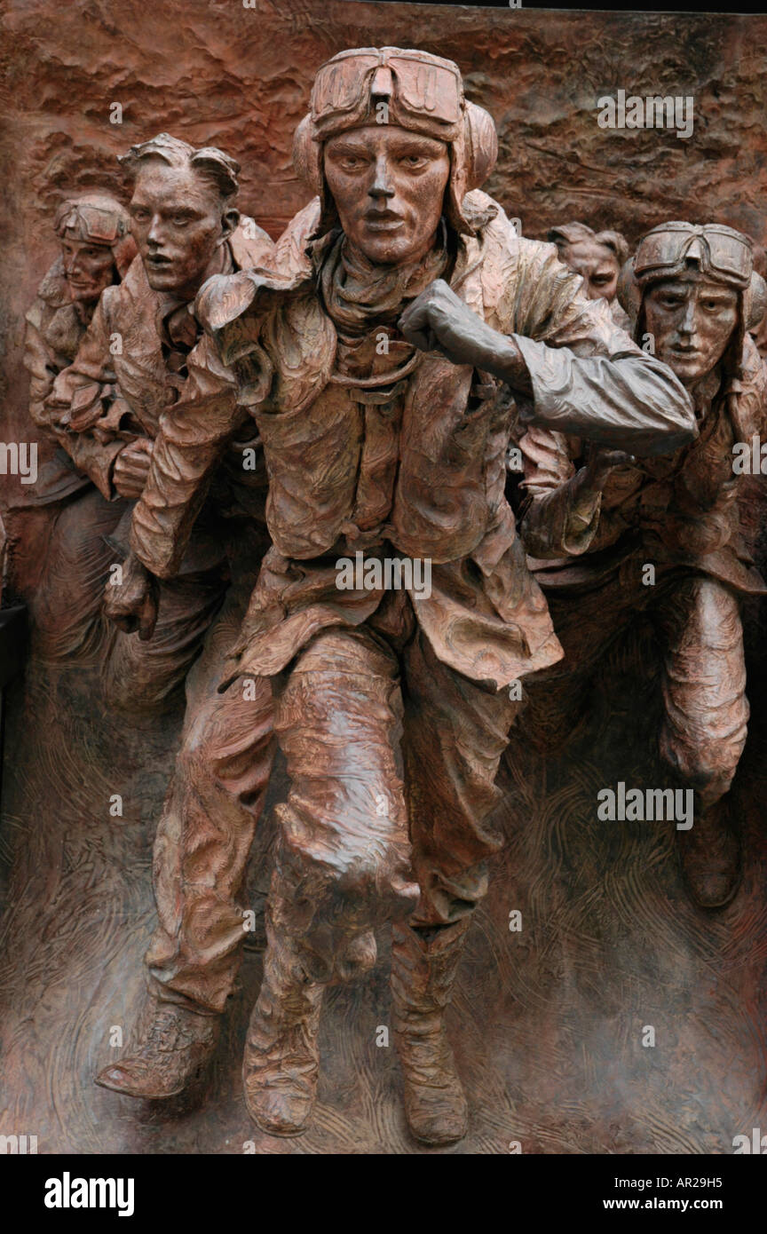 Battle of Britain war memorial on Victoria Embankment next to the River ...