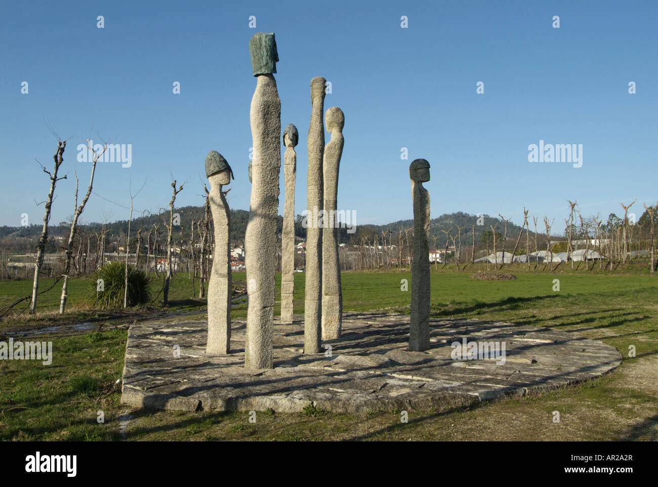 statue in the battlefield of the Sao Mamede battle (Campo da Ataca ...