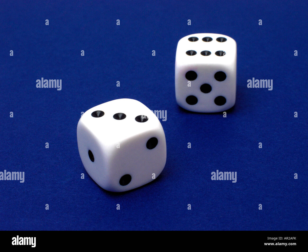 Two White Die Stock Photo - Alamy