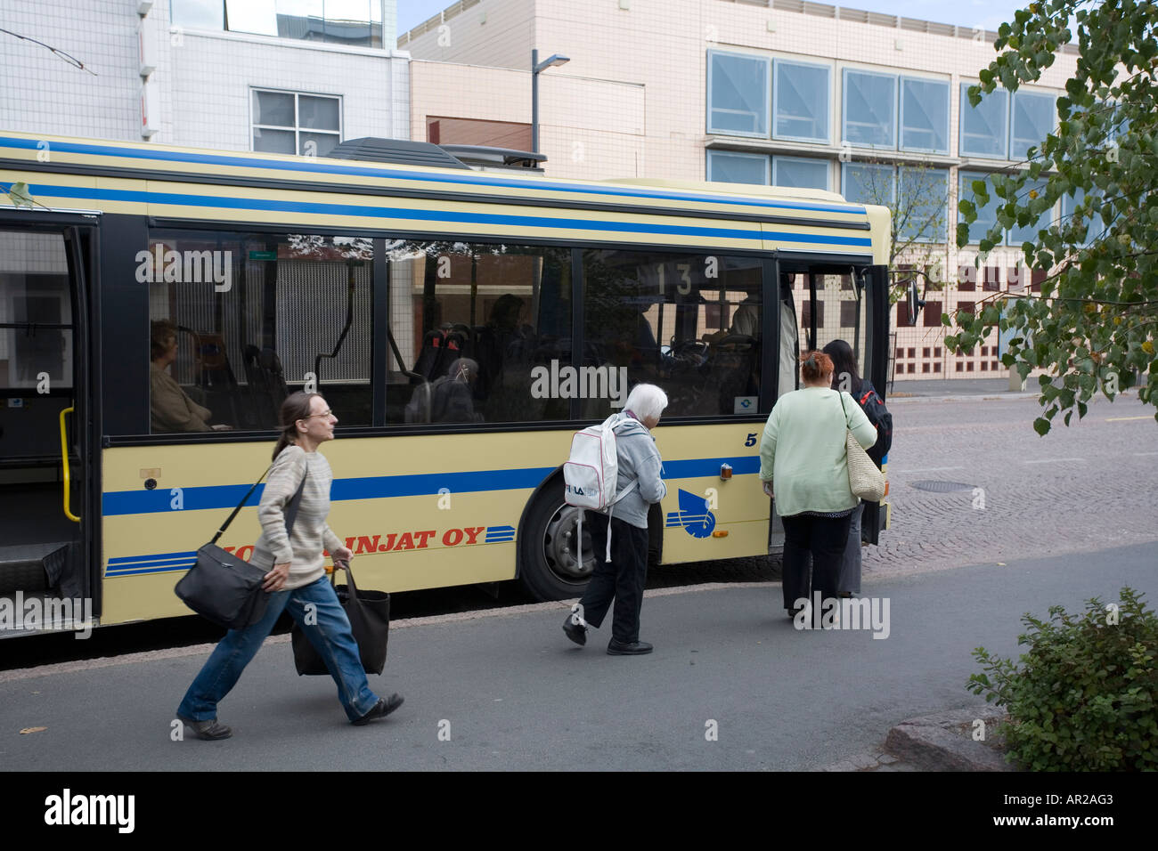 city bus with passengers Stock Photo - Alamy