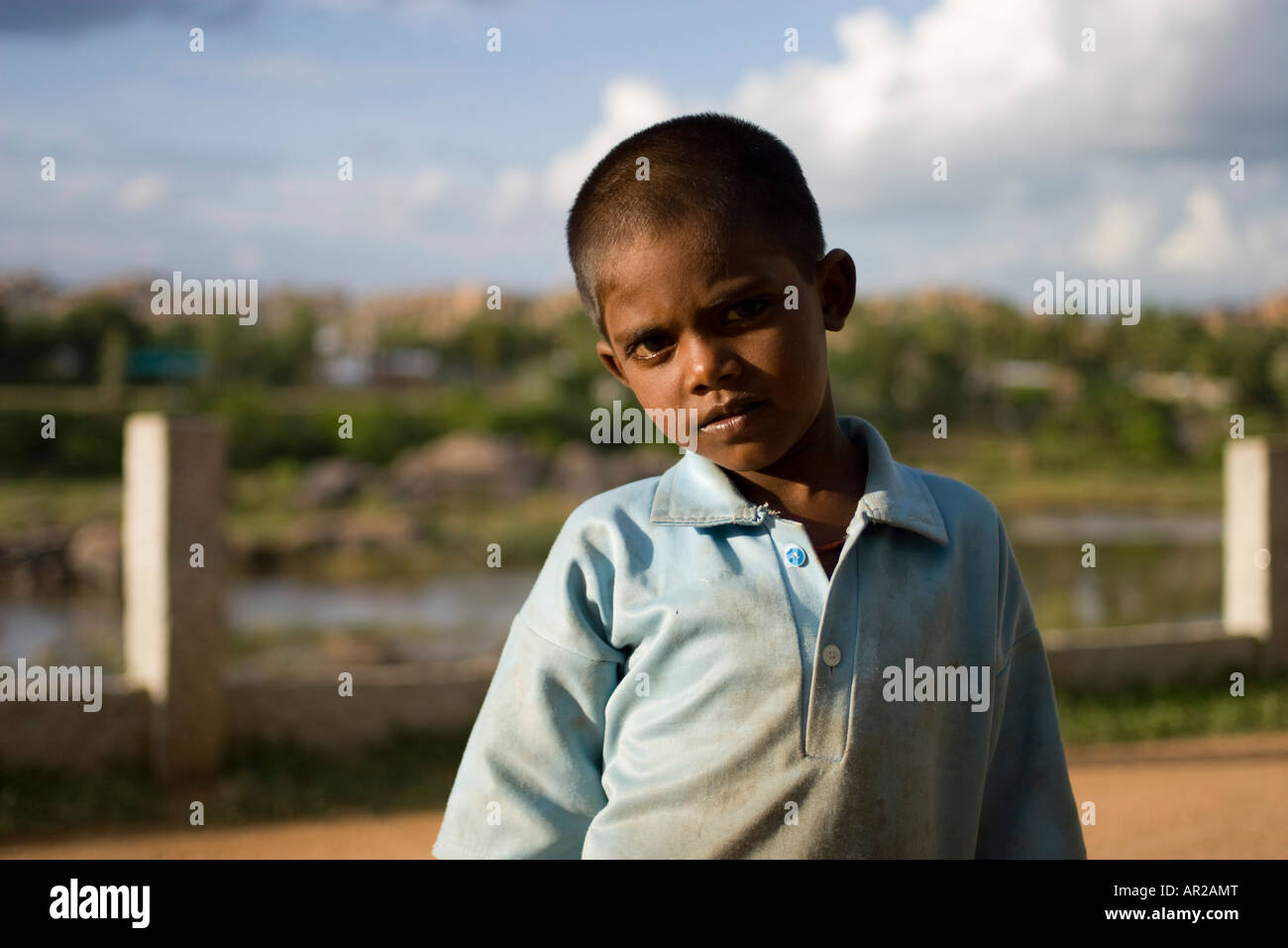 Portrait of a young indian boy in Hampi India Stock Photo - Alamy