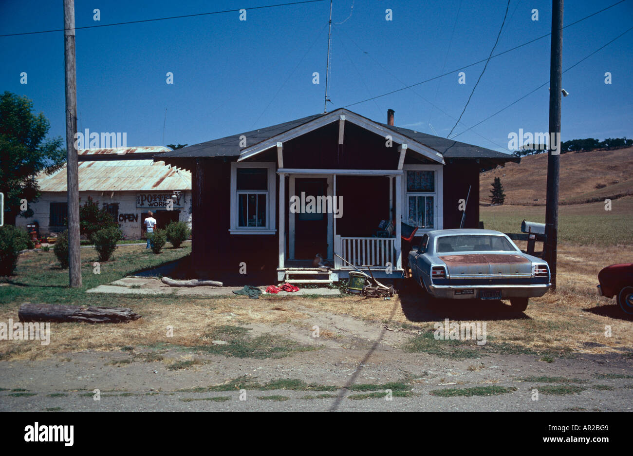 House And Car In the Town Of Harmony California USA America Stock Photo ...