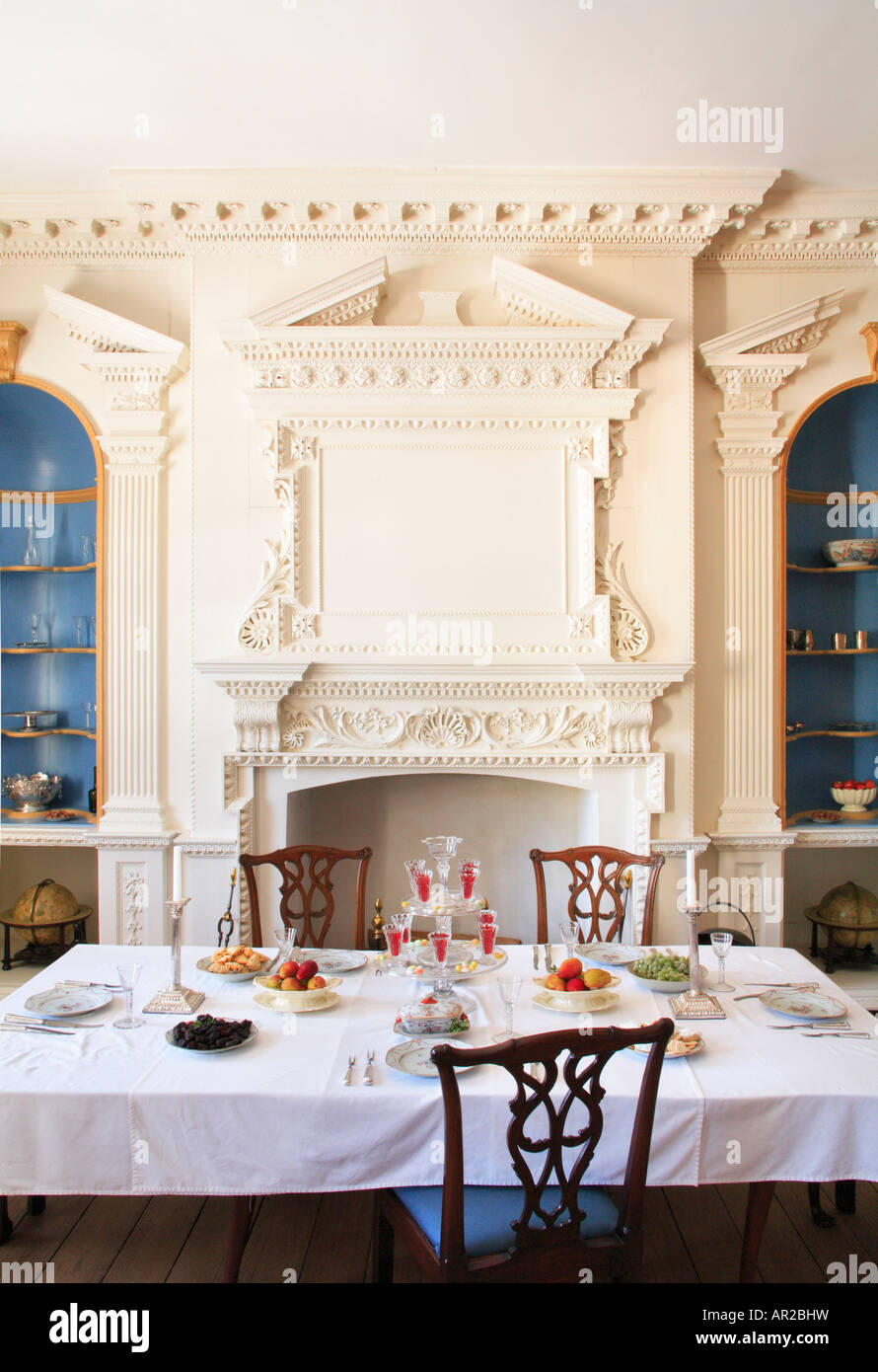 Dining Room, Gunston Hall, Fairfax County, Virginia, USA Stock Photo ...