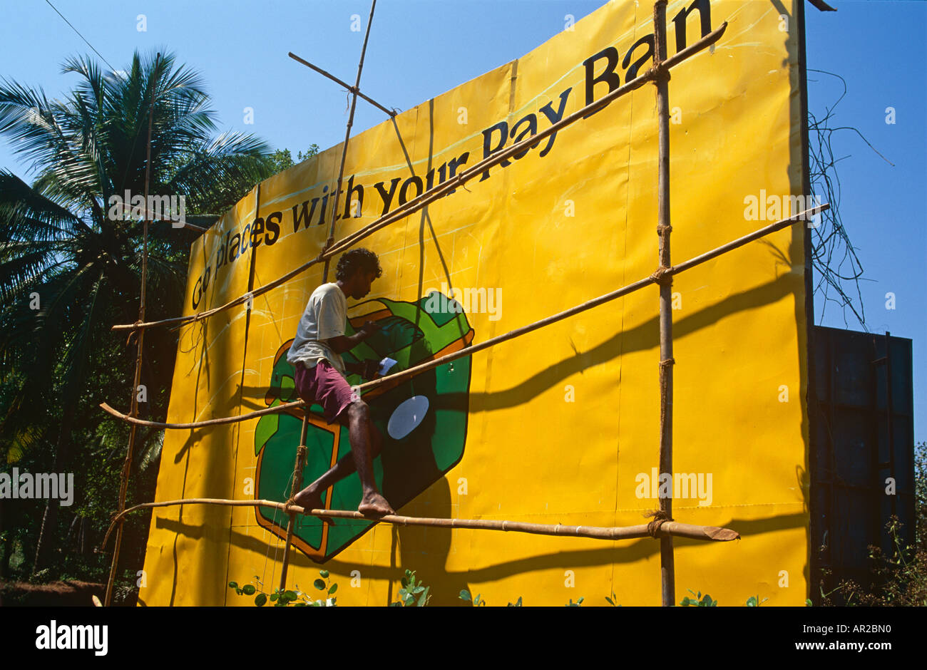 Sign Writing In Goa India Asia Stock Photo - Alamy