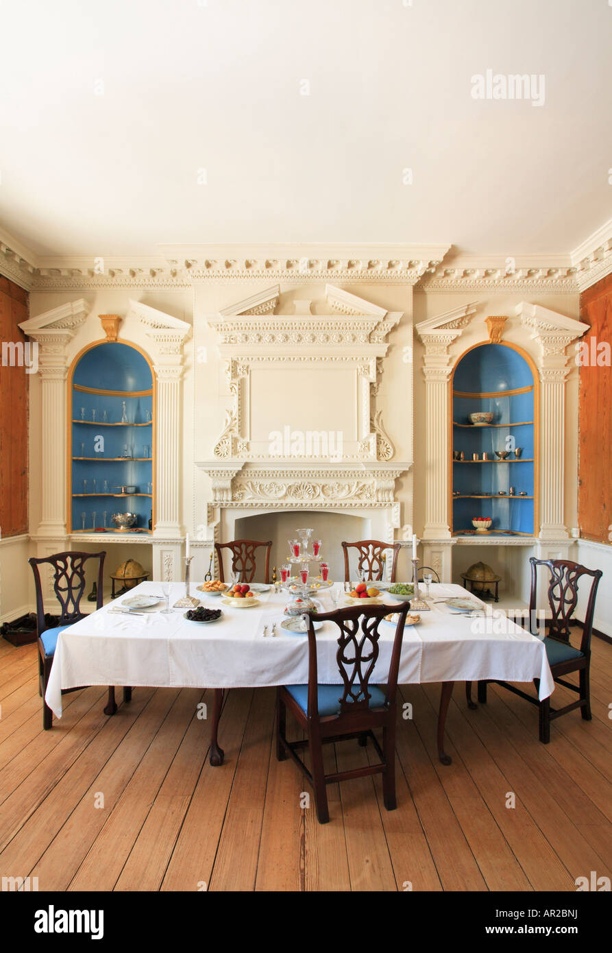 Dining Room, Gunston Hall, Fairfax County, Virginia, USA Stock Photo ...