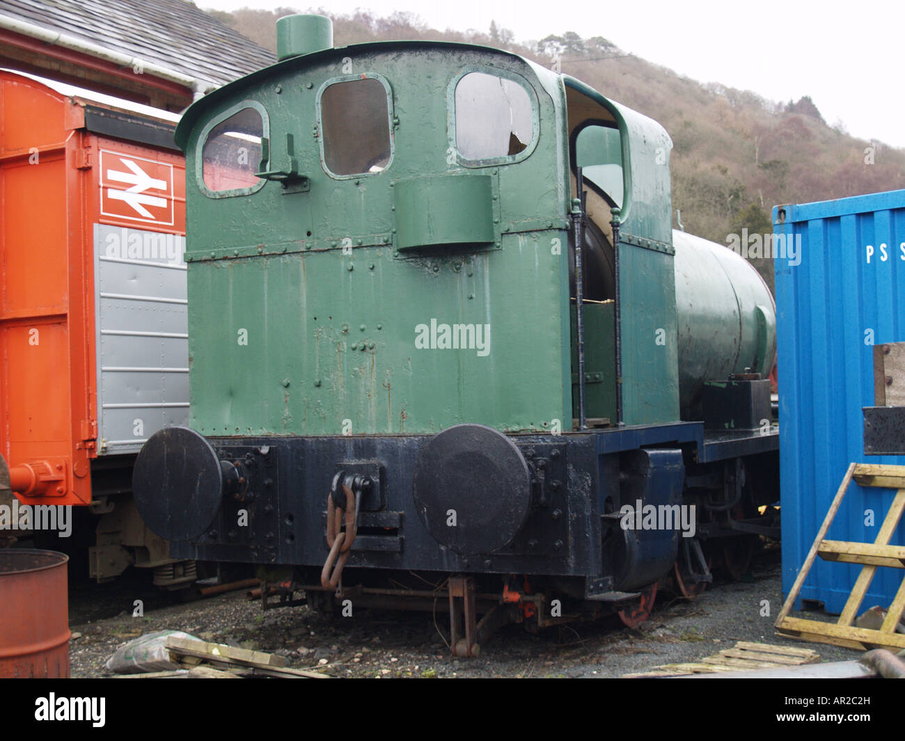 restored railway engine carriage buffer steam Stock Photo - Alamy