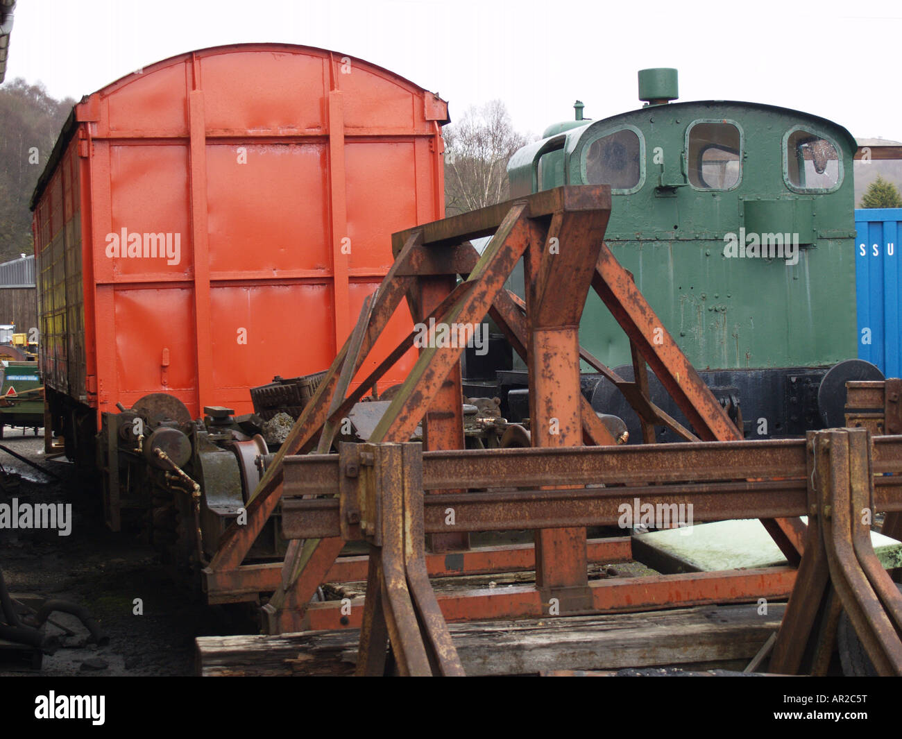 restored railway engine carriage buffer steam Stock Photo - Alamy