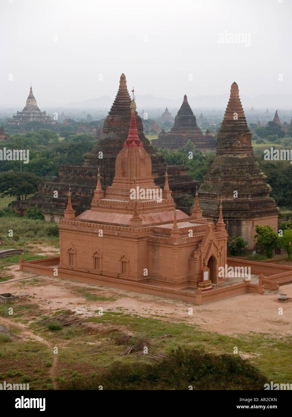 beautiful Burmese temples in Bagan Myanmar seen in morning light Stock ...