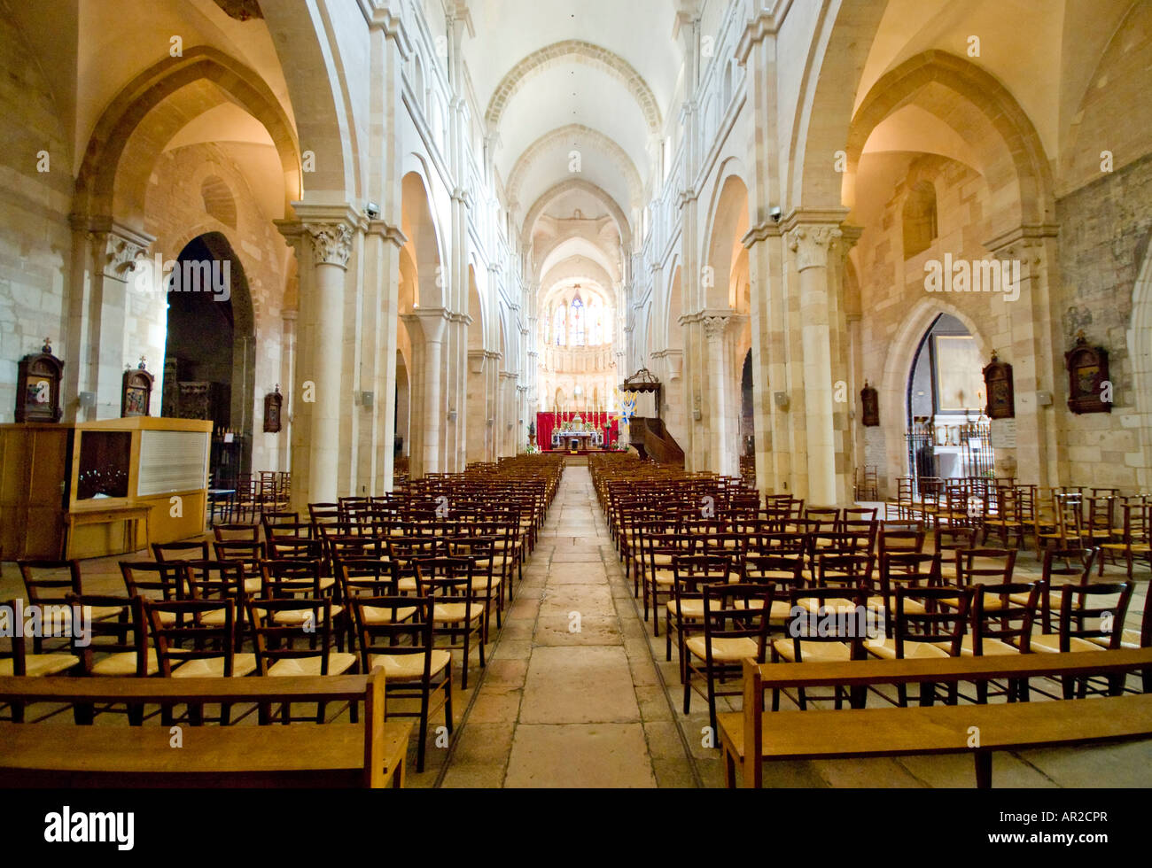 Interior of a French cathedral facing the altar Stock Photo - Alamy