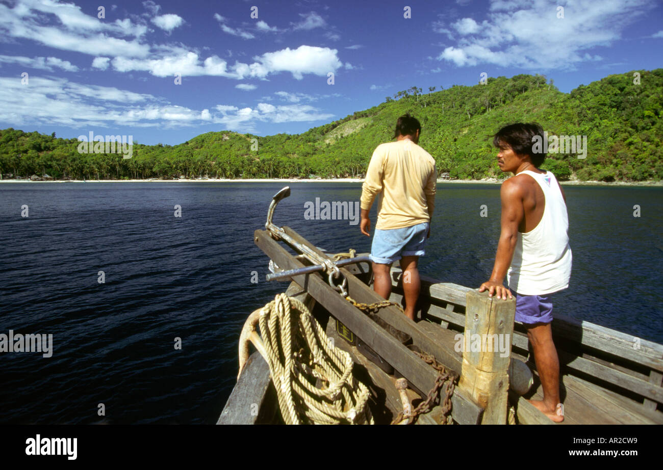 Philippines Palawan MV Moonshadow approaching Boayan Island Stock Photo ...