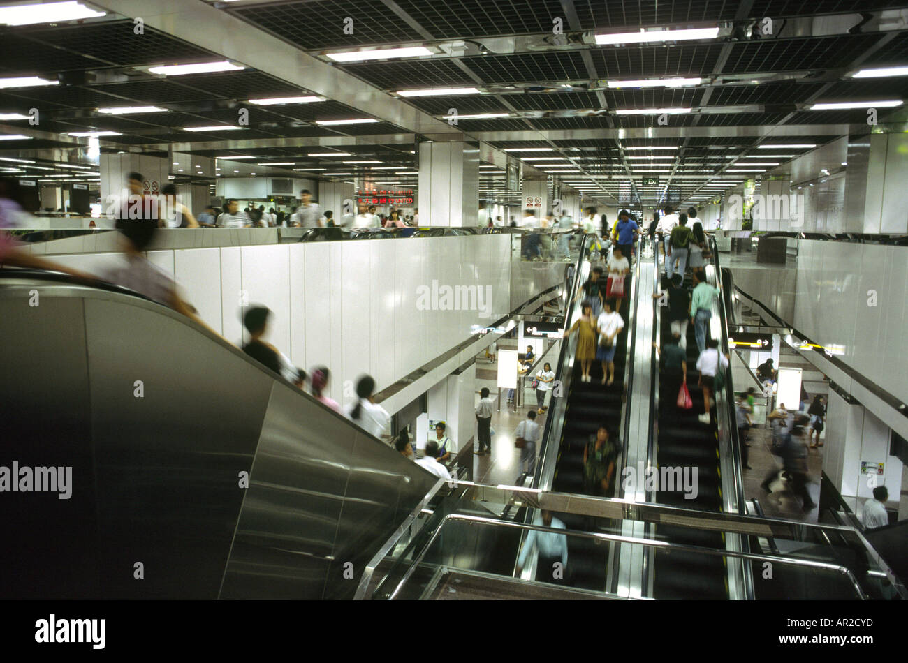 Singapore transport Escalators on the Mass Rapid Transit system Stock ...
