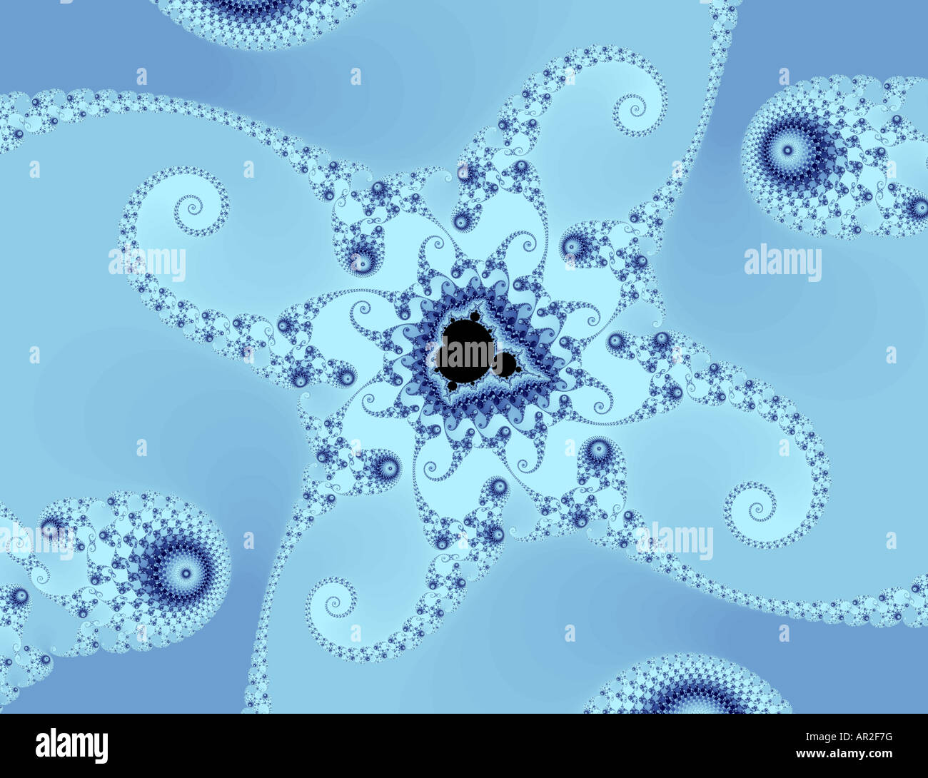 Two fractal octopuses swim towards a minibrot Stock Photo - Alamy