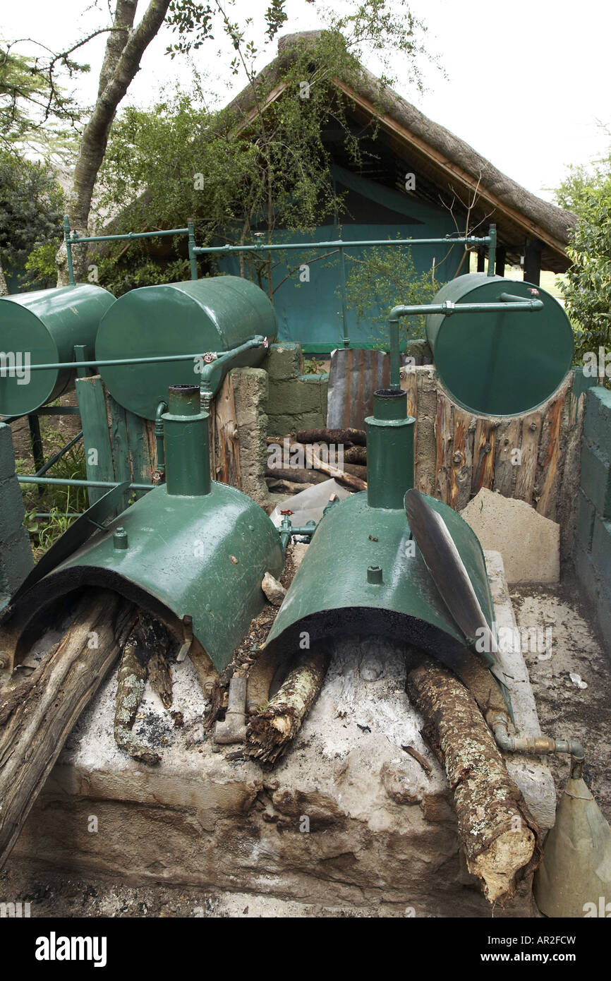 heating system of the Sweetwaters Tented Camp with hot water being ...