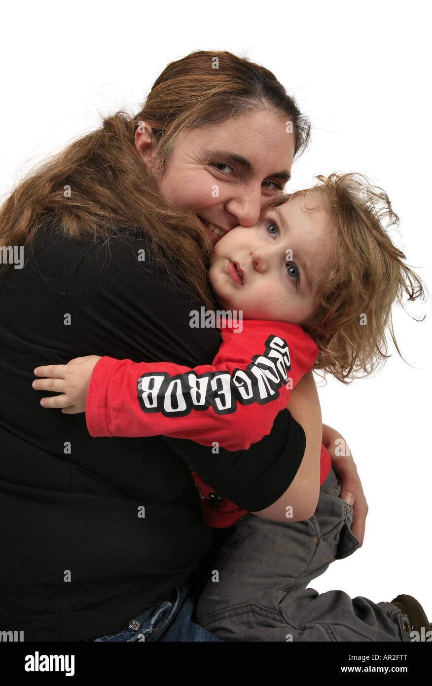 small boy getting comforted by his mother Stock Photo - Alamy