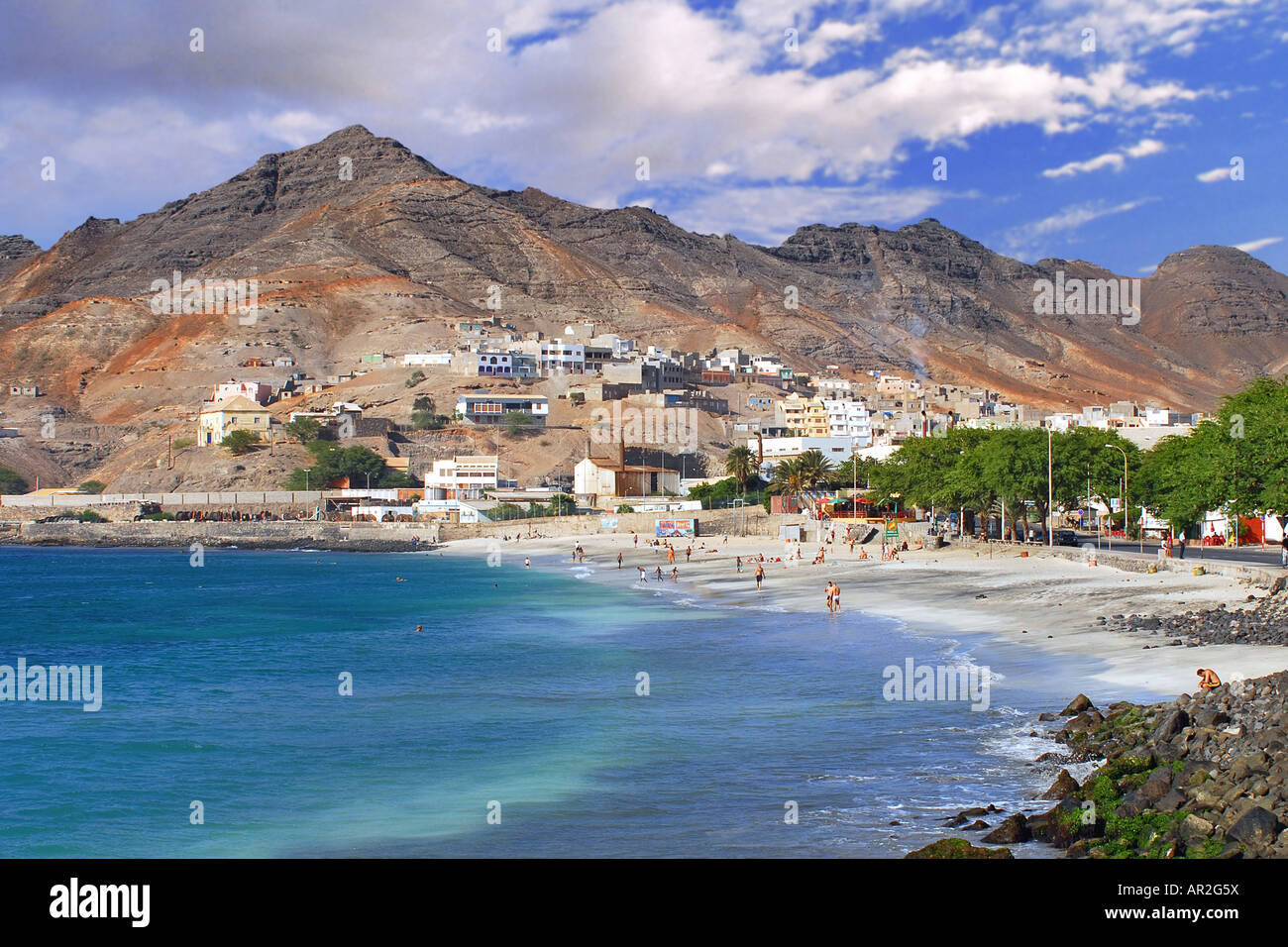 city of Mindelo on the island Sao Vicente, Cap Verde Islands Stock ...