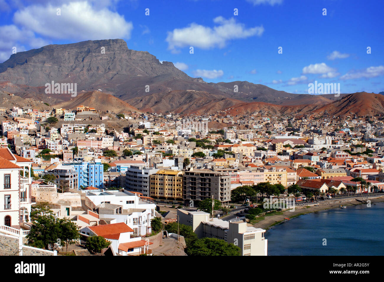 city of Mindelo on the island Sao Vicente, Cap Verde Islands Stock ...