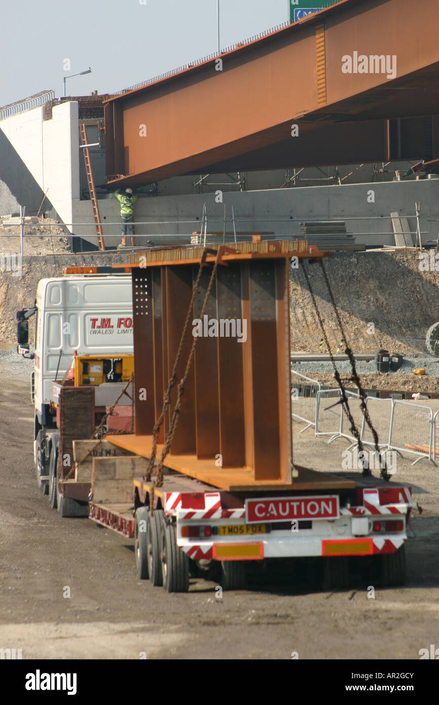 machinery road construction site large girder Stock Photo - Alamy