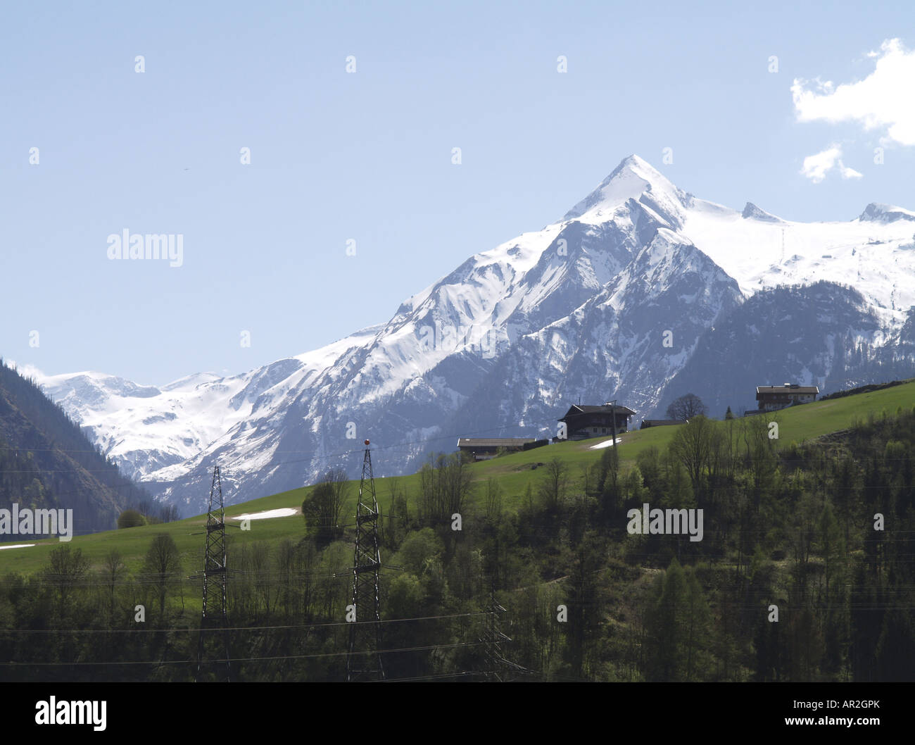 landscape with mountains, Austria, Pinzgau, Salzburg Stock Photo - Alamy