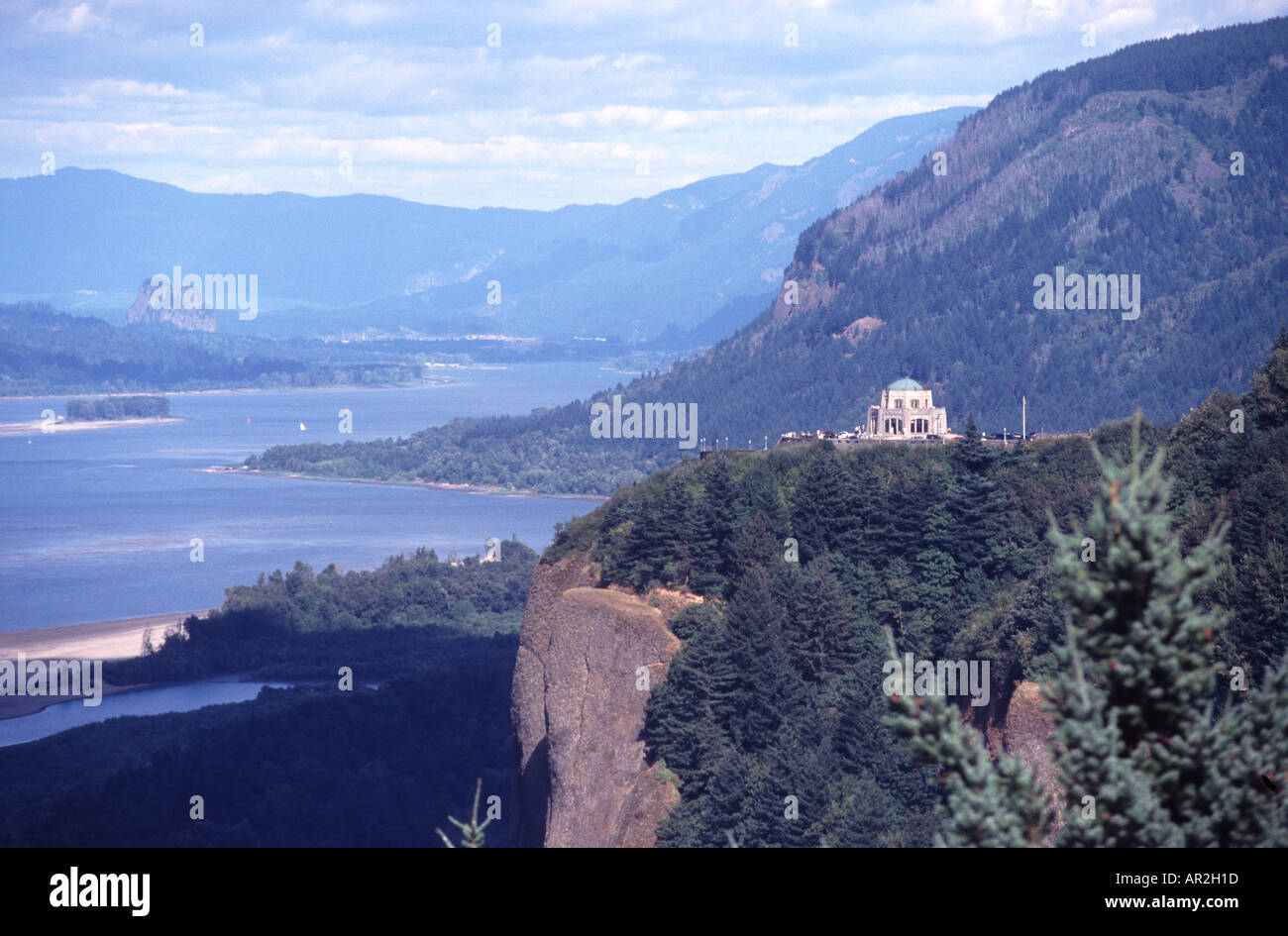 View of Vista House in the Columbia River Gorge a popular tourist ...
