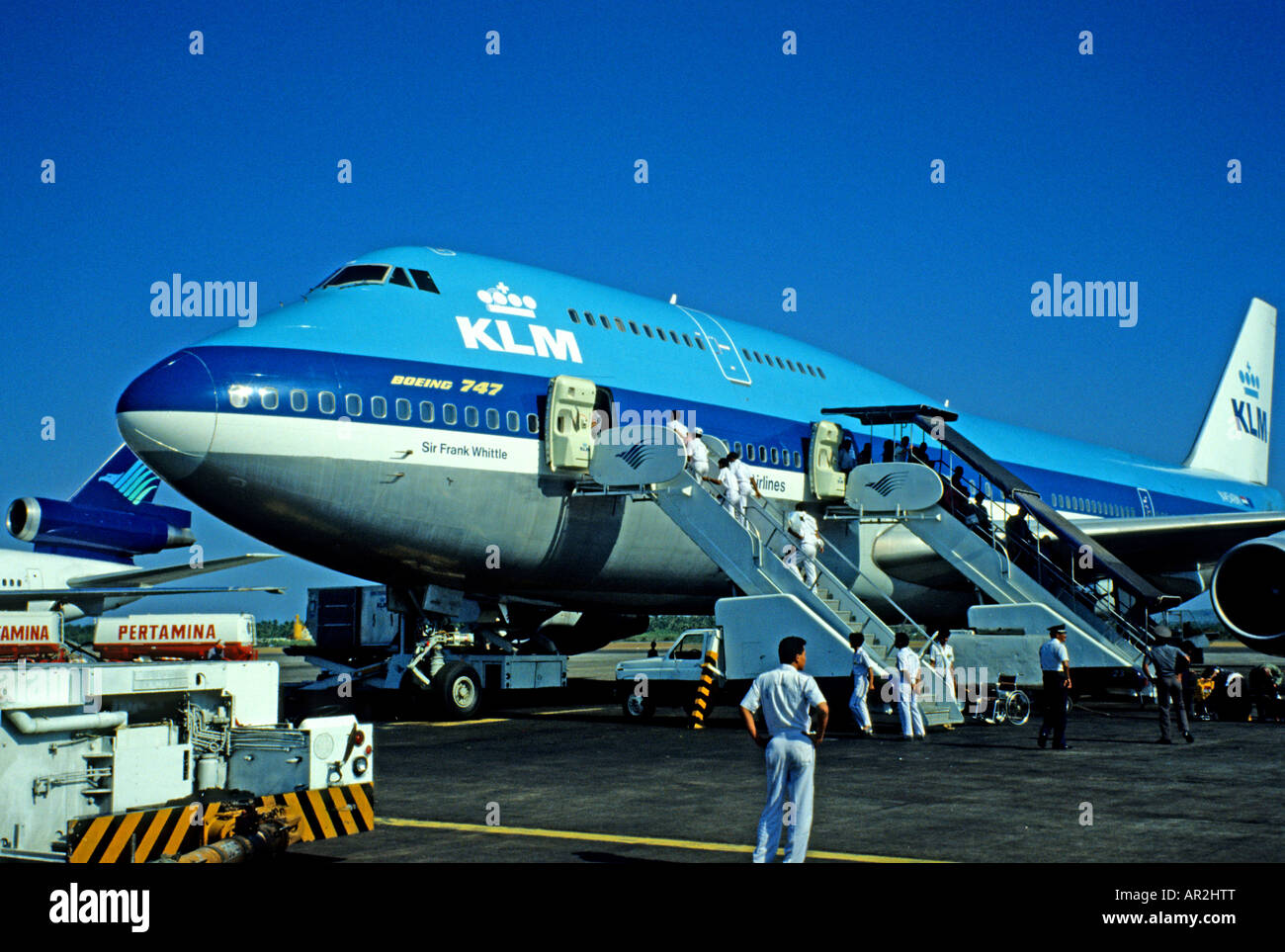 Irian Jaya Indonesia New Guinea Frans Kaisiepo Airport plane KLM Stock ...