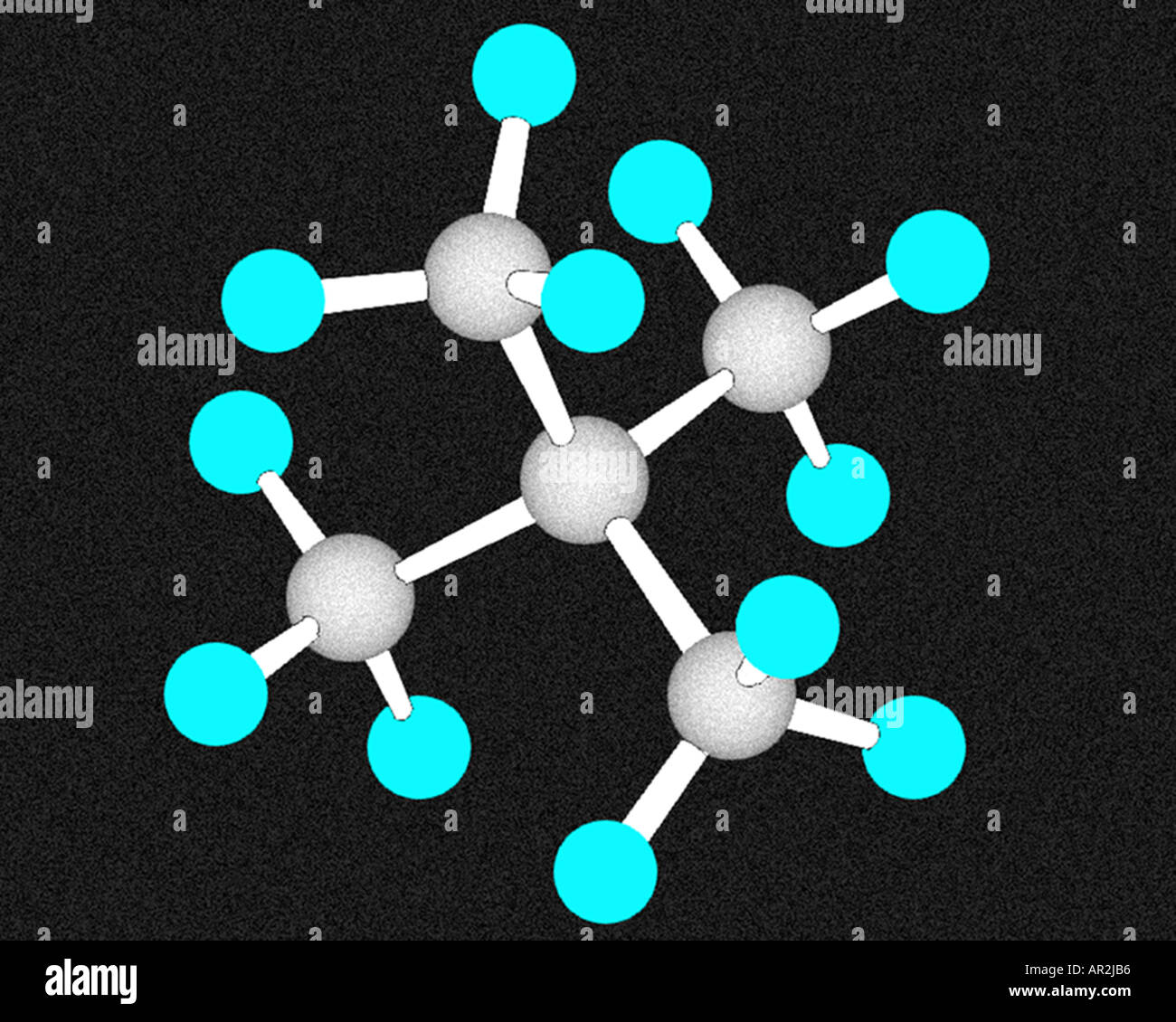3D computer model of the neopentane molecule Stock Photo - Alamy