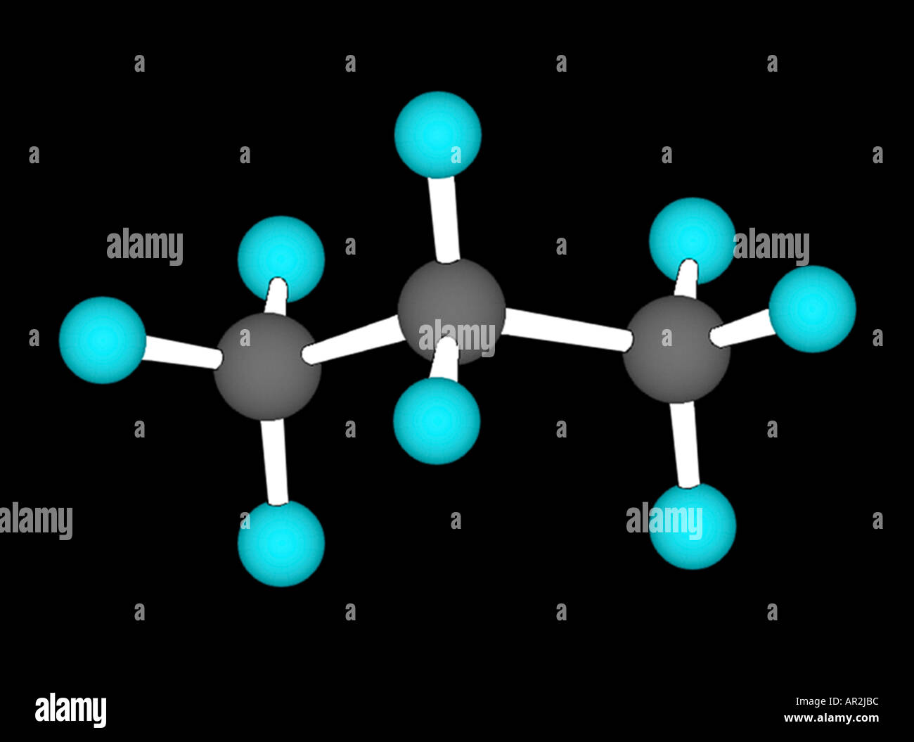 3D computer model of the propane molecule Stock Photo - Alamy