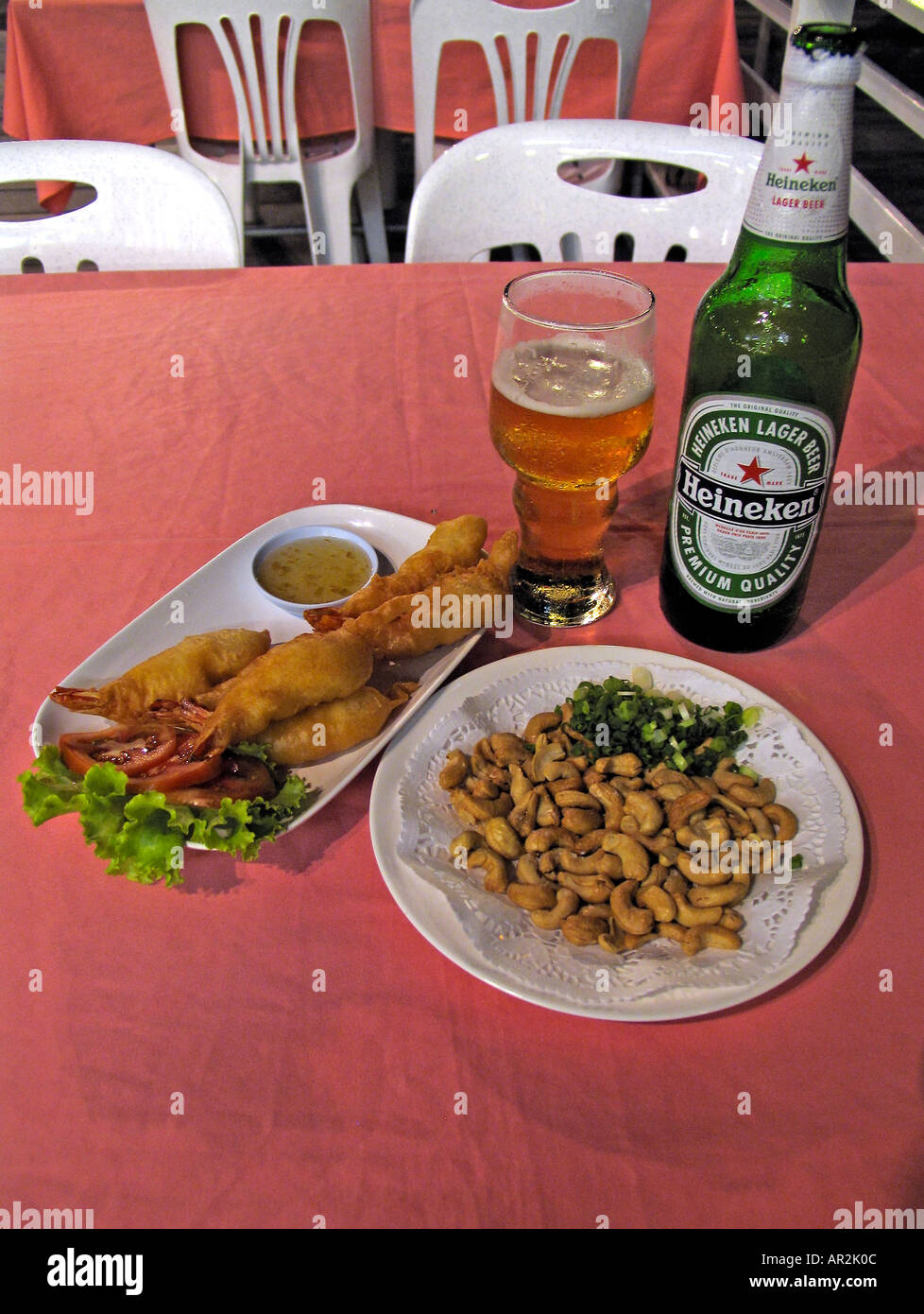 Deep fried shrimp and fried cashew nuts with spring onions seafood ...