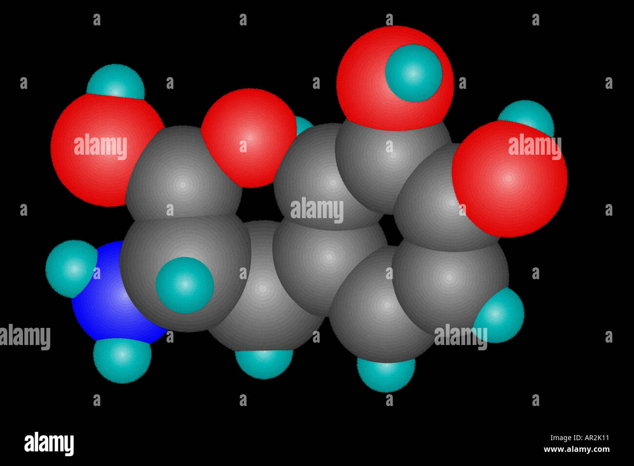 3D computer model of the DOPA molecule Stock Photo - Alamy
