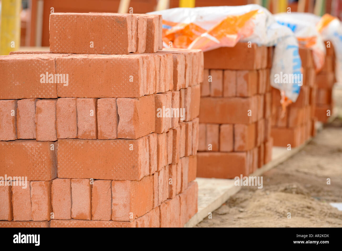 bricks at construction site Stock Photo - Alamy