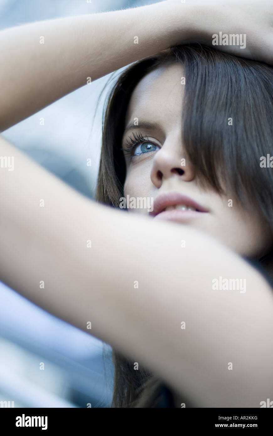 young woman looking keen Stock Photo - Alamy