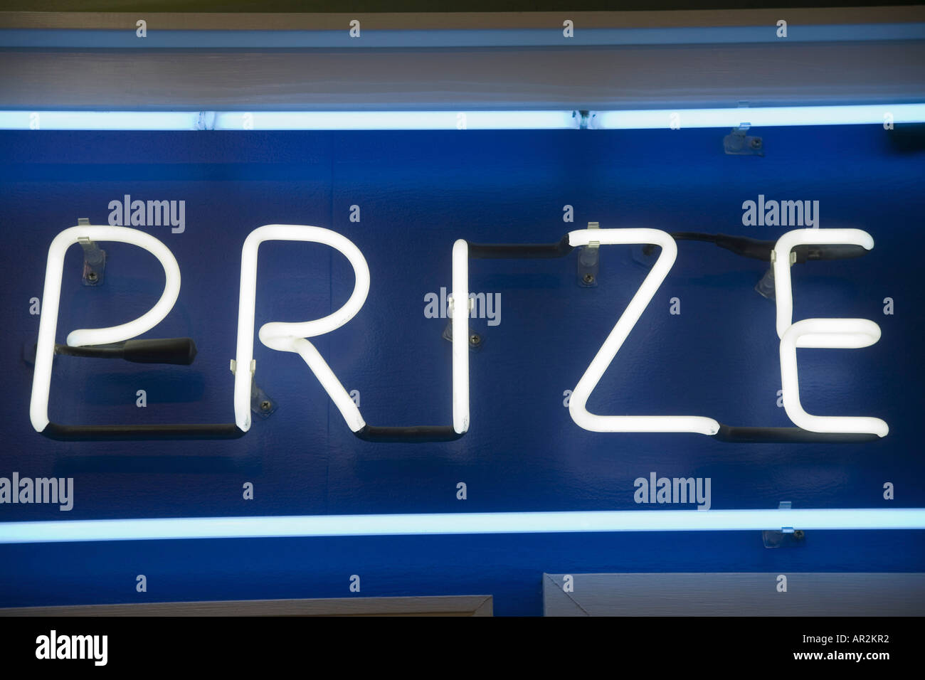 Prize neon sign Stock Photo - Alamy