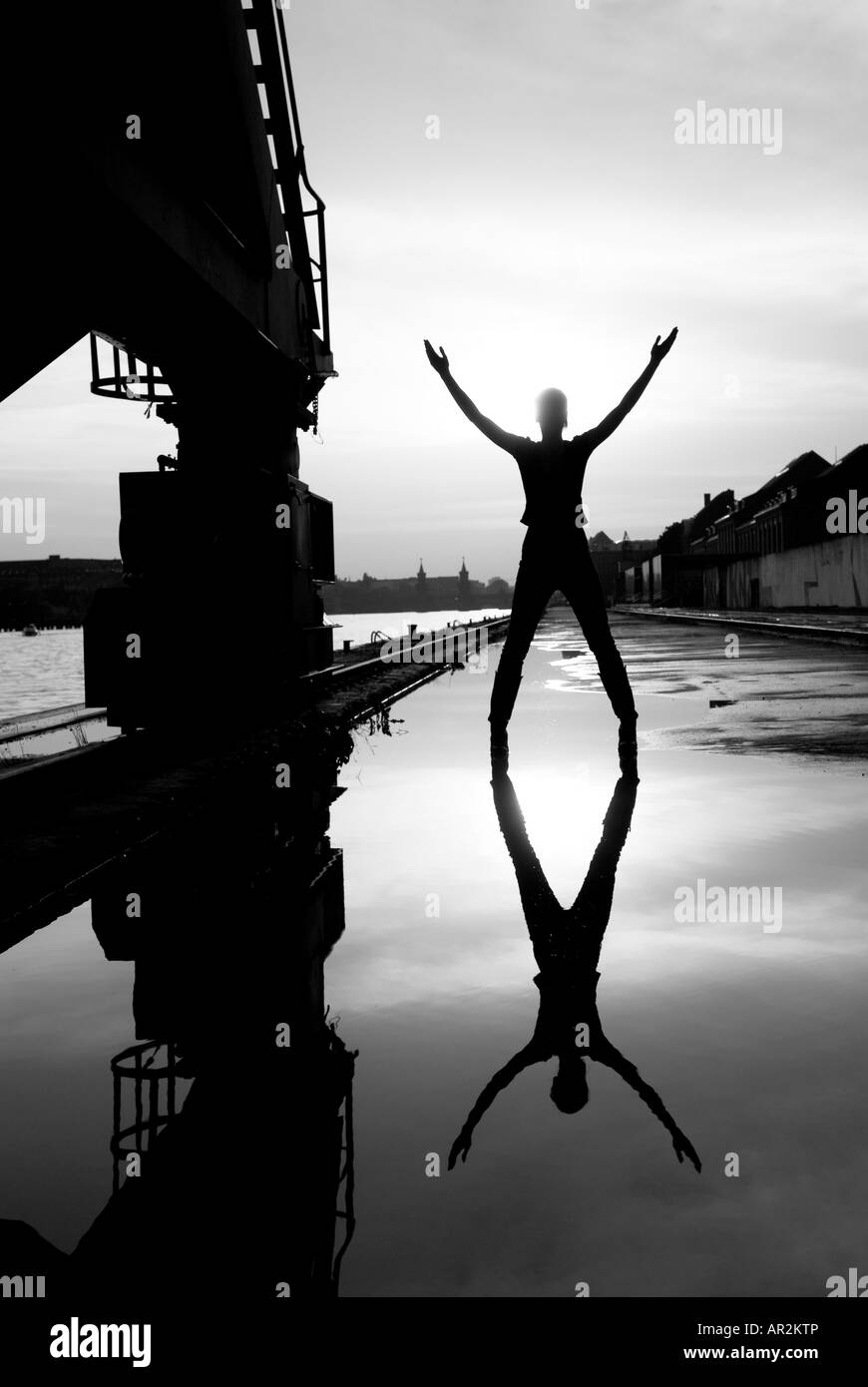 Woman posing against white Black and White Stock Photos & Images - Alamy