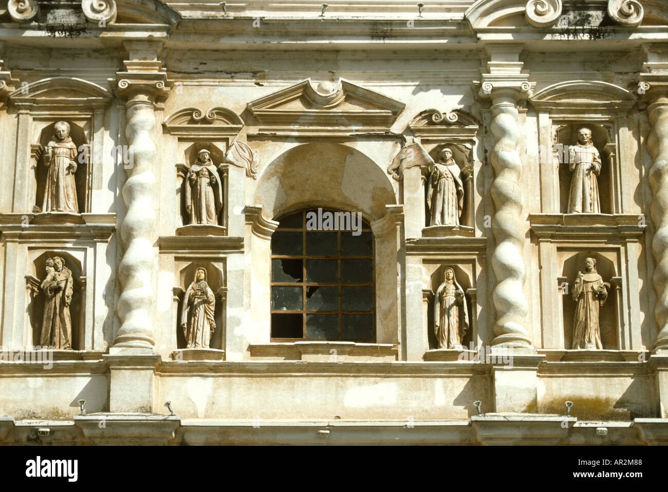 Guatemala Antigua San Francisco Monastery front detail Stock Photo - Alamy