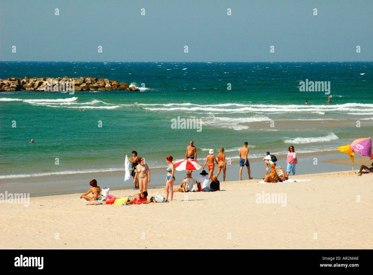 Israel Having fun on the Tel Aviv beach during Yom kippur Stock Photo ...