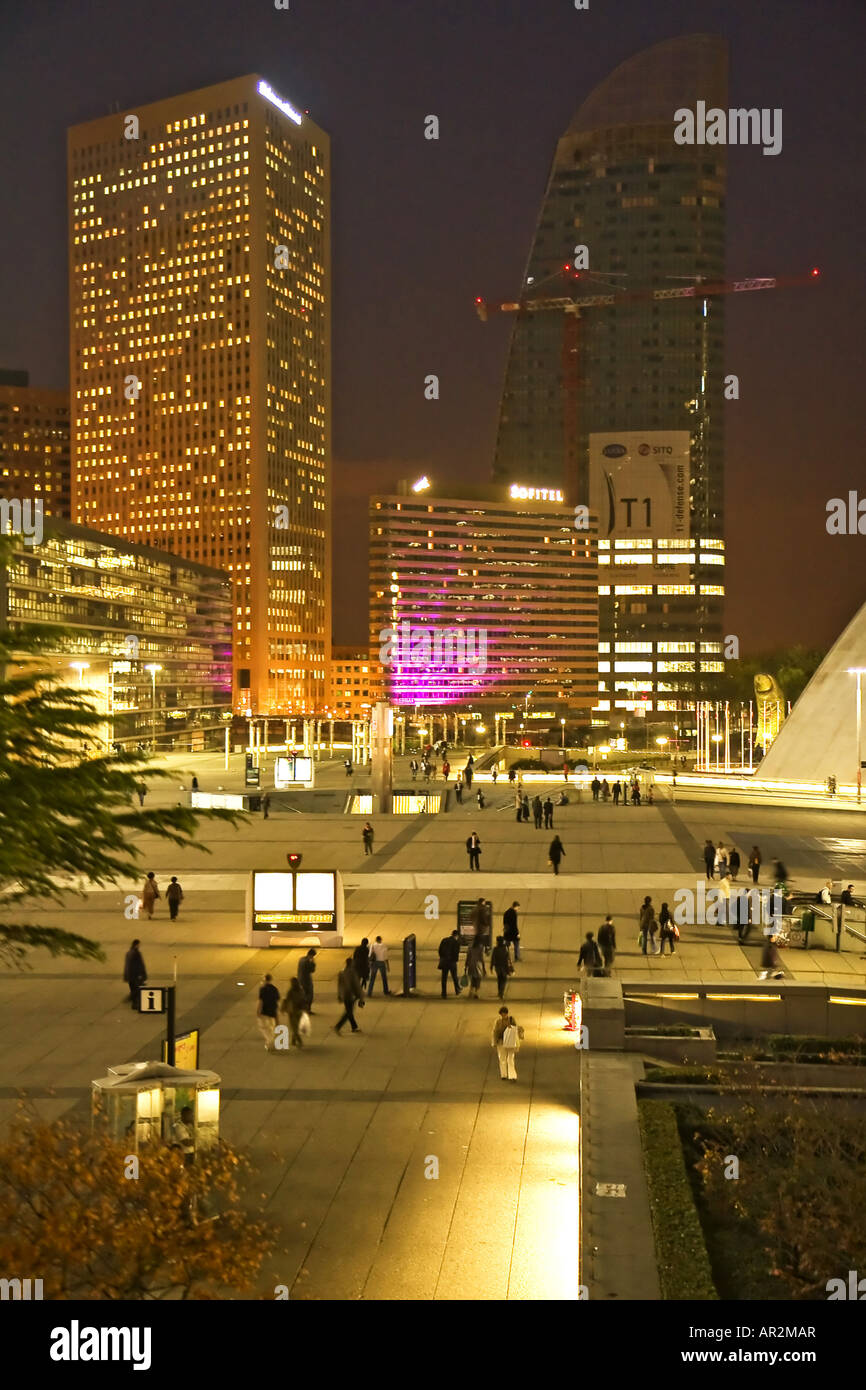 view from Grand Arche to the high -rise buildings in La Defense, France ...