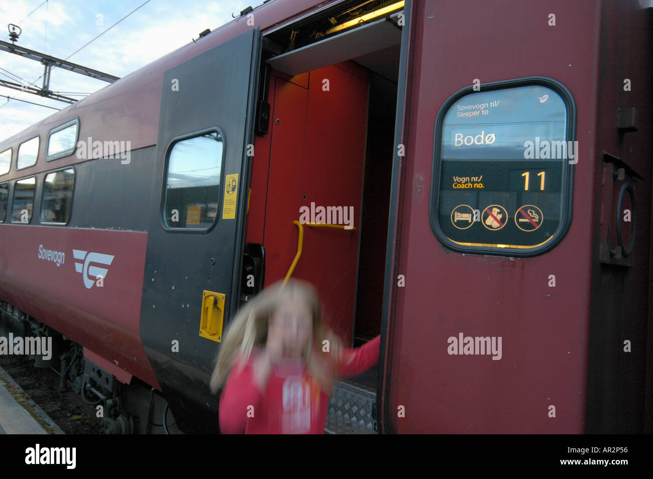night train from Trondheim to Bodo, norway Stock Photo - Alamy
