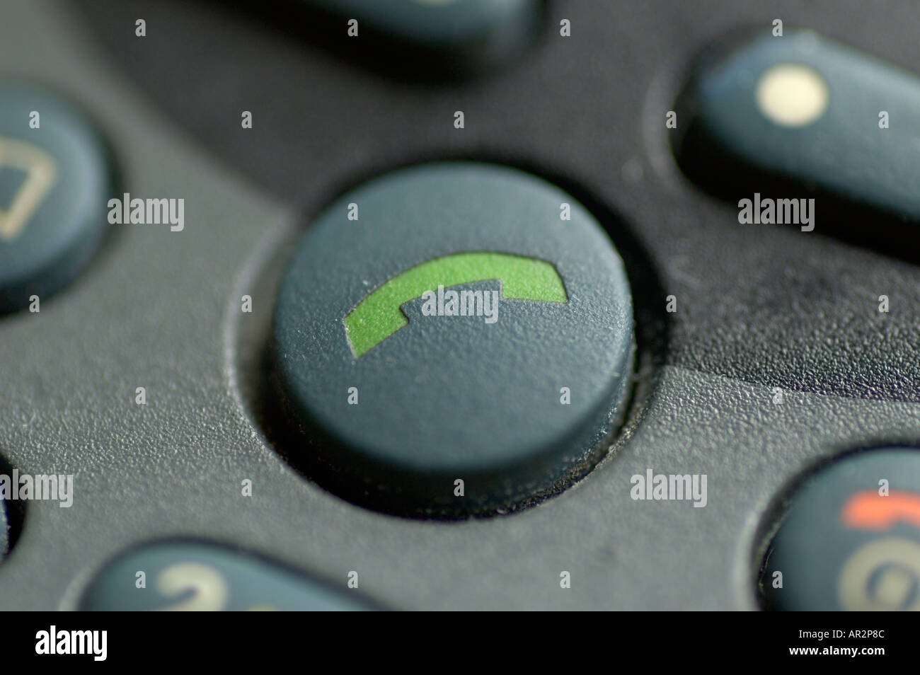 button with a green phone symbol on a cellular phone Stock Photo - Alamy