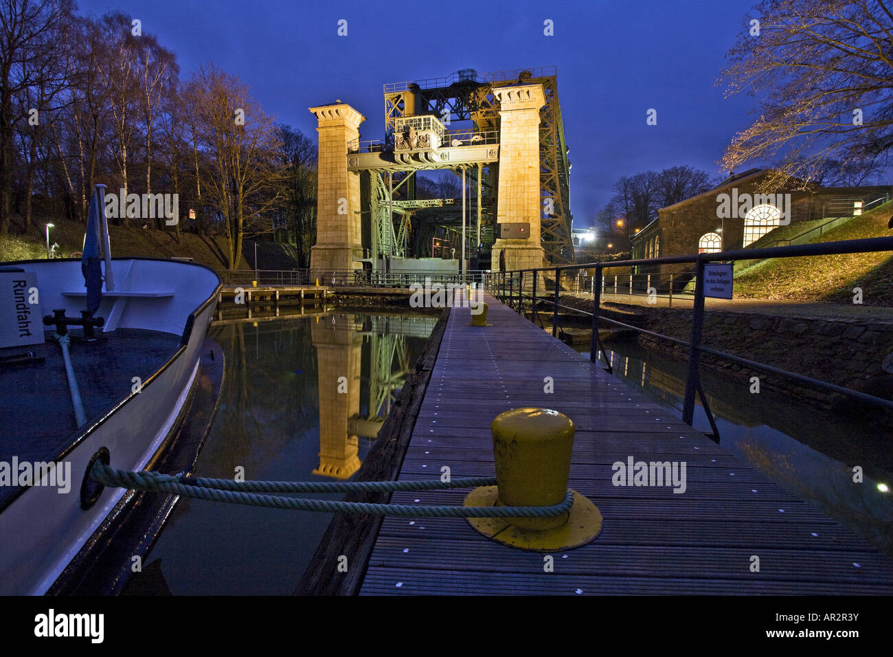 Industrial Museum Ship Lift Henrichenburg with passenger ship in ...