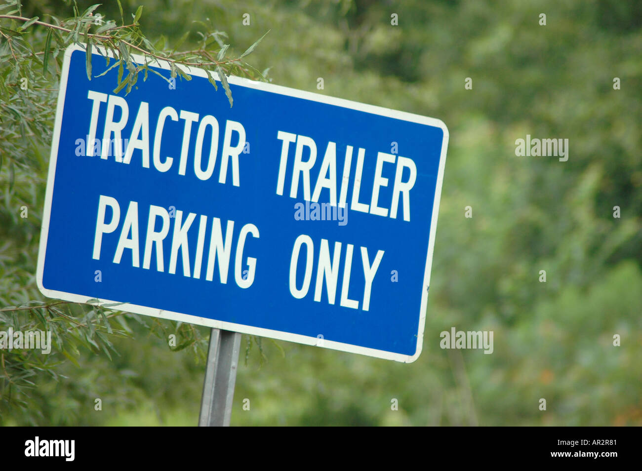 Tractor Trailer Parking Only Sign for 18 Wheeler's on Rest Area Stock ...