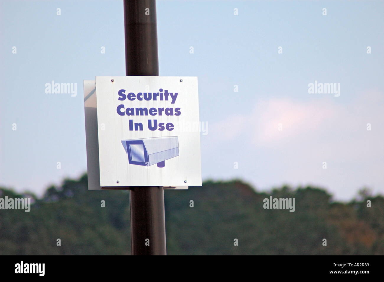 Parking lot security cameras in Use for public safety with notice in ...