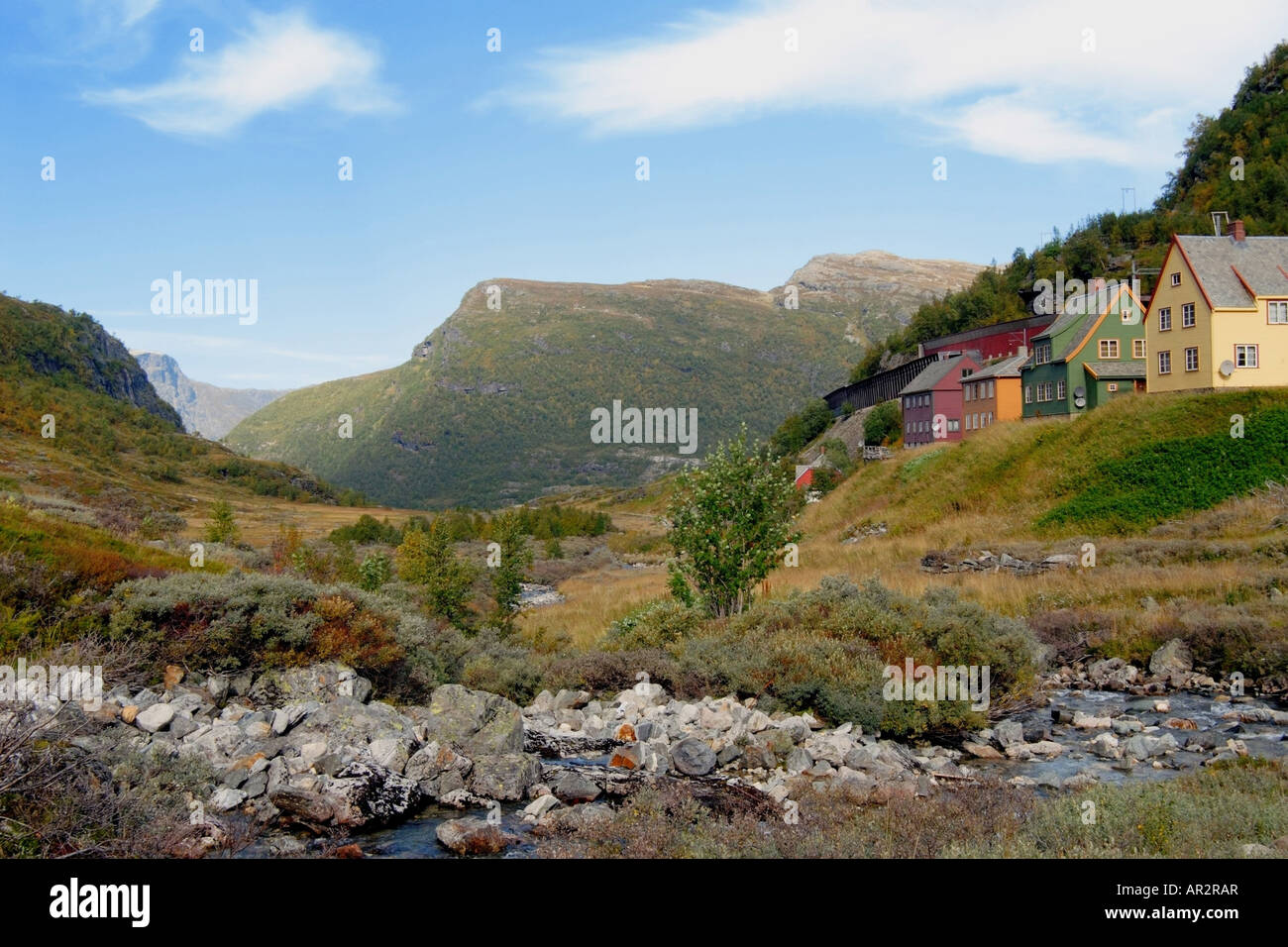 Typical Norwegian Landscape in the village of Myrdal the Norwegian ...