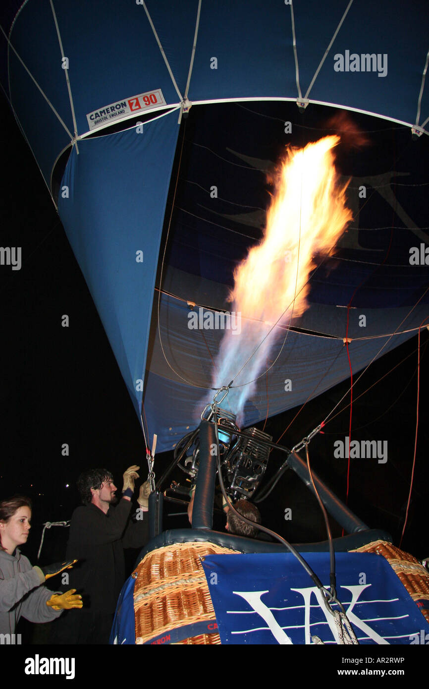 Spectacular Balloon Night Glow two crew getting ready VK Vodka Kick Hot ...