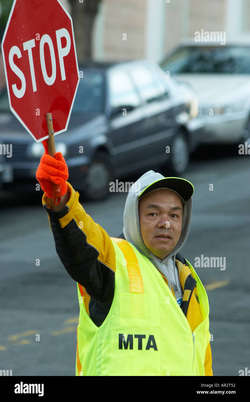 School Crossing patrol Nob Hill San Francisco California Stock Photo ...