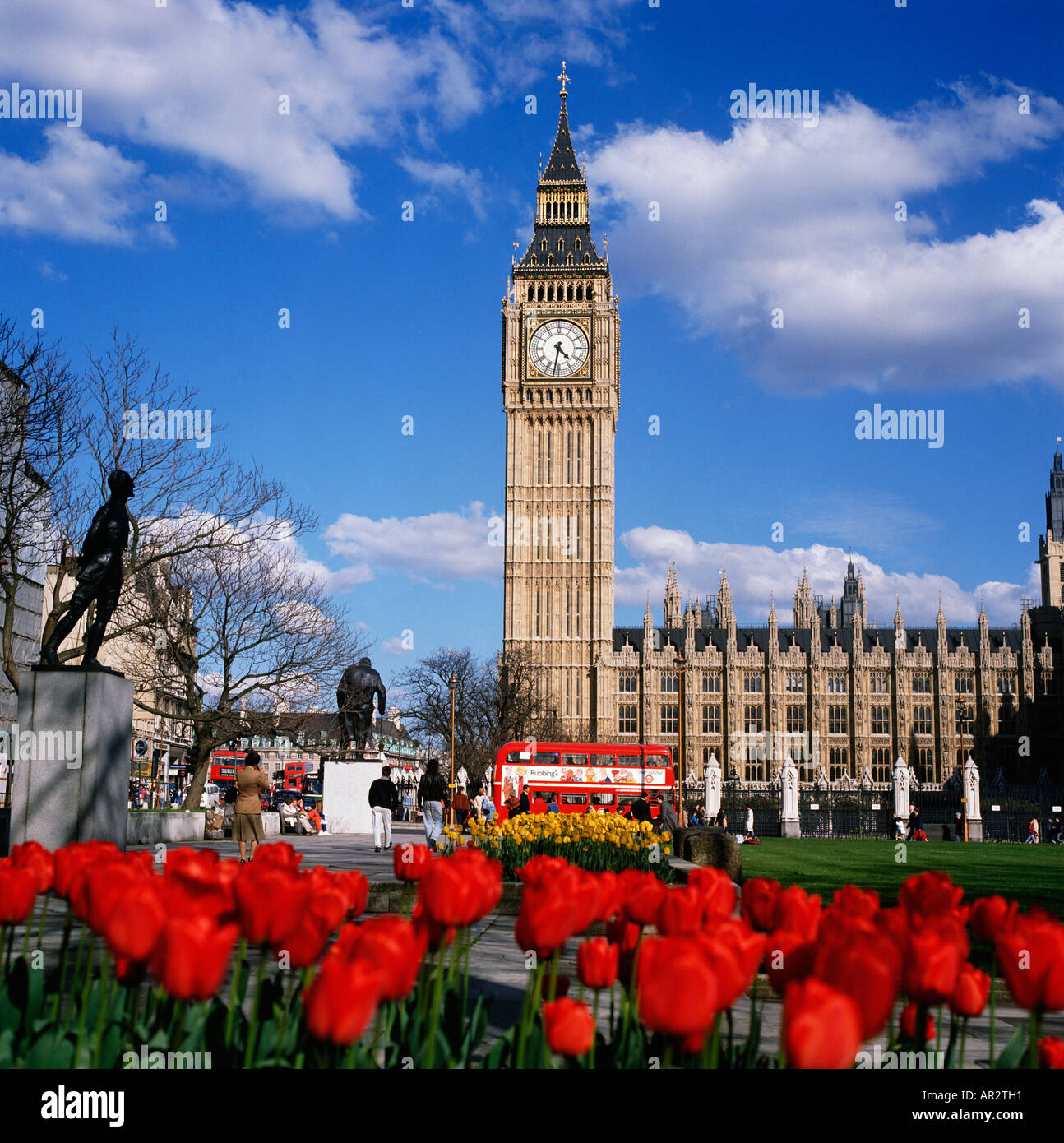 Parliament square springtime view british hi-res stock photography and ...