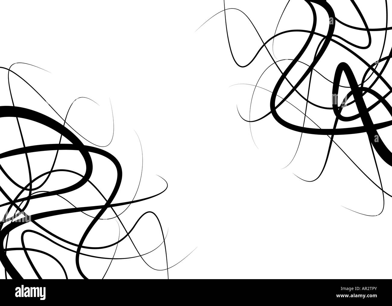 Floral vines overlap and struggle to grow in black and white Stock ...