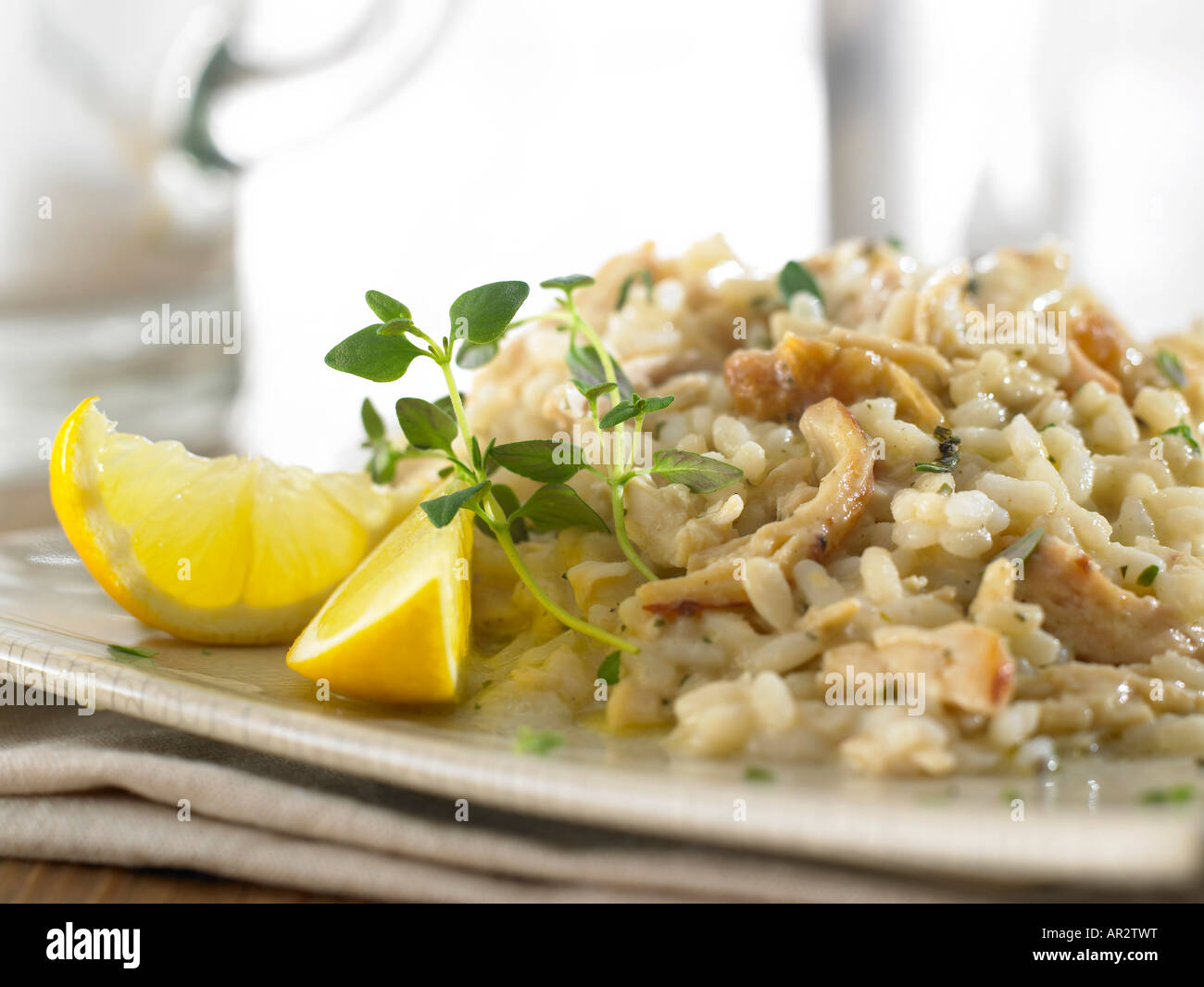 Chicken lemon thyme risotto Stock Photo - Alamy