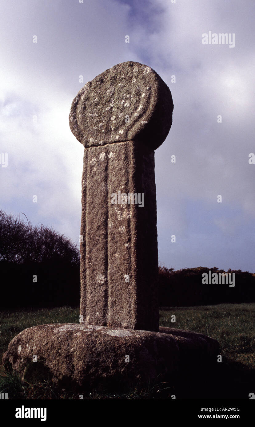 Celtic stone cross, Cornwall, UK Stock Photo - Alamy