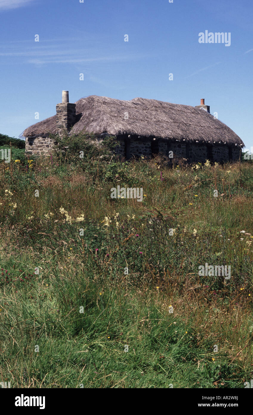 Traditional Scottish Black House on the Isle of Ulva, Mull. This is ...